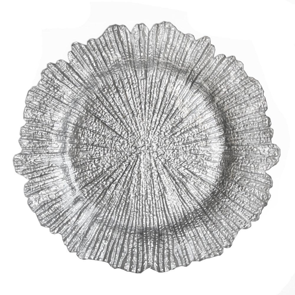 Glass Reef Silver Charger Plate - My Party Genie