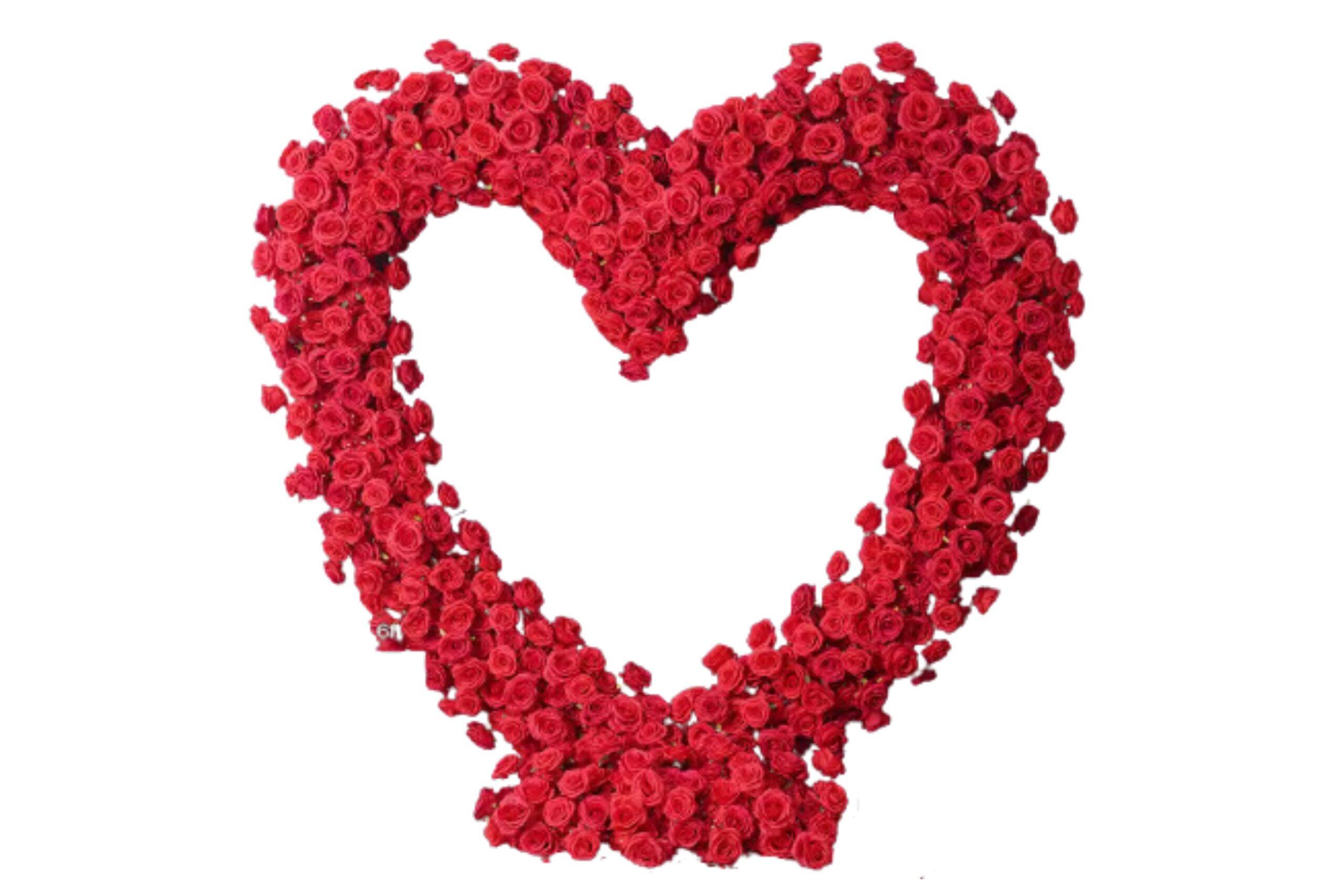 Heart Shaped Floral Arch - Red - My Party Genie